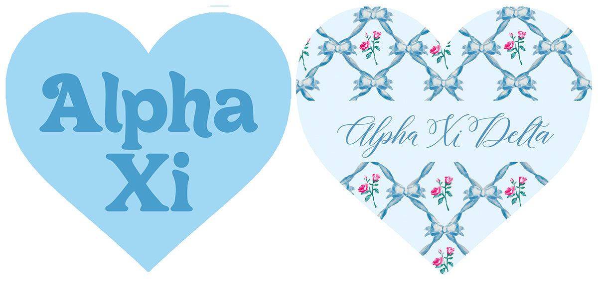 Alpha Xi Double Sided Acrylic Heart Coaster – Over The Moon Greek