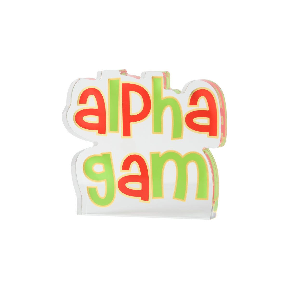 Alpha Gam Acrylic Shelf Sitter – Over The Moon Greek