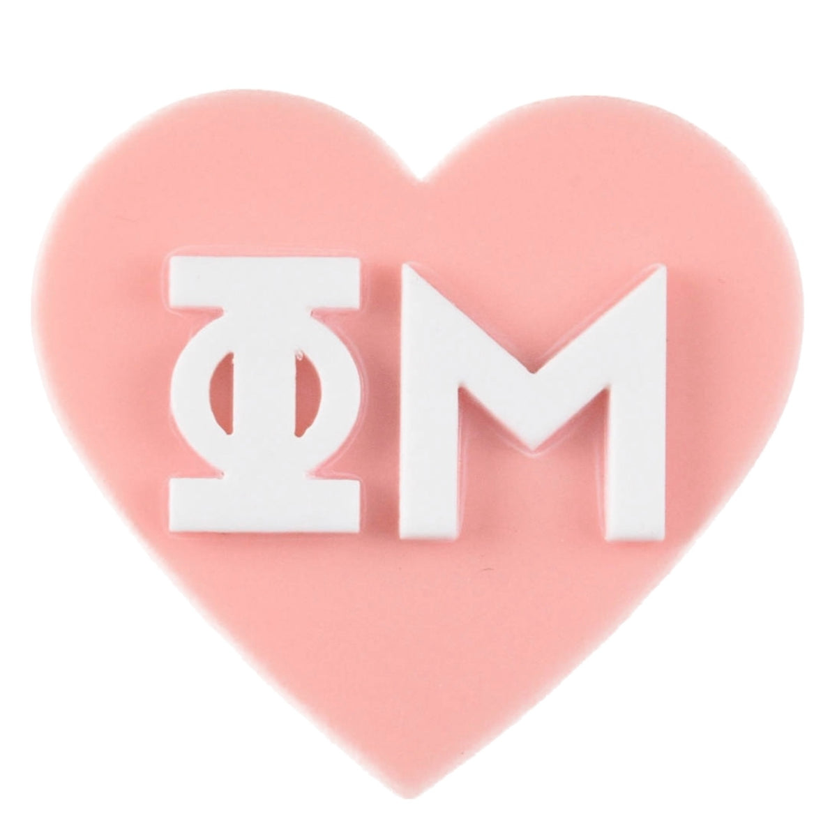 Phi Mu Acrylic Heart Pin | Over The Moon Greek
