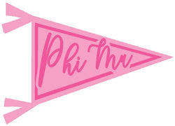 Phi Mu SPIRIT PENNANT Decal | Over The Moon Greek