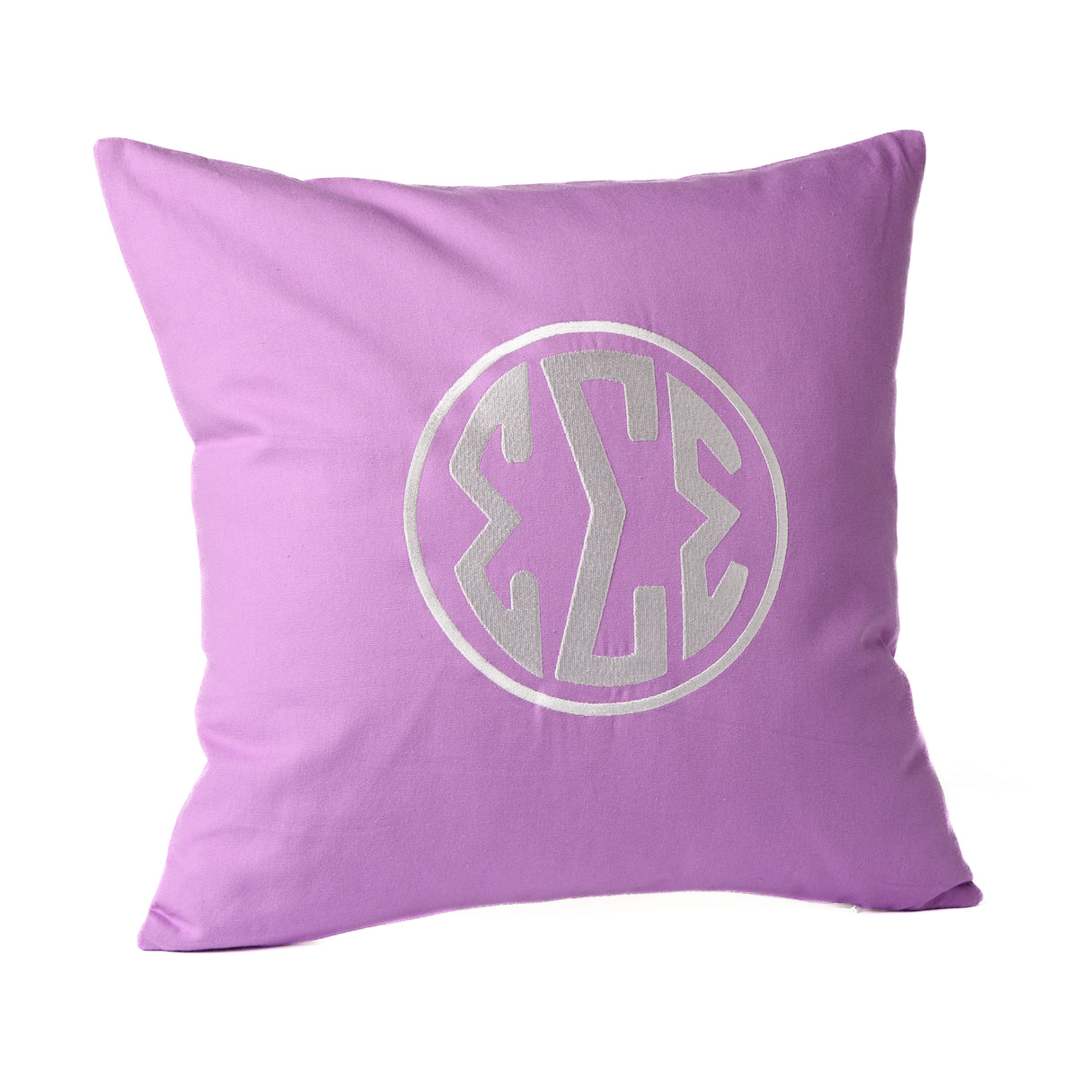Tri-Sigma Circle Monogram Pillow | Over The Moon Greek