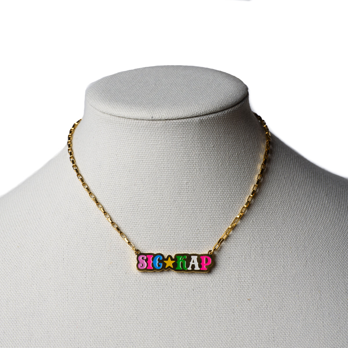 SIG KAP Gold Box Chain Necklace | Over The Moon Greek