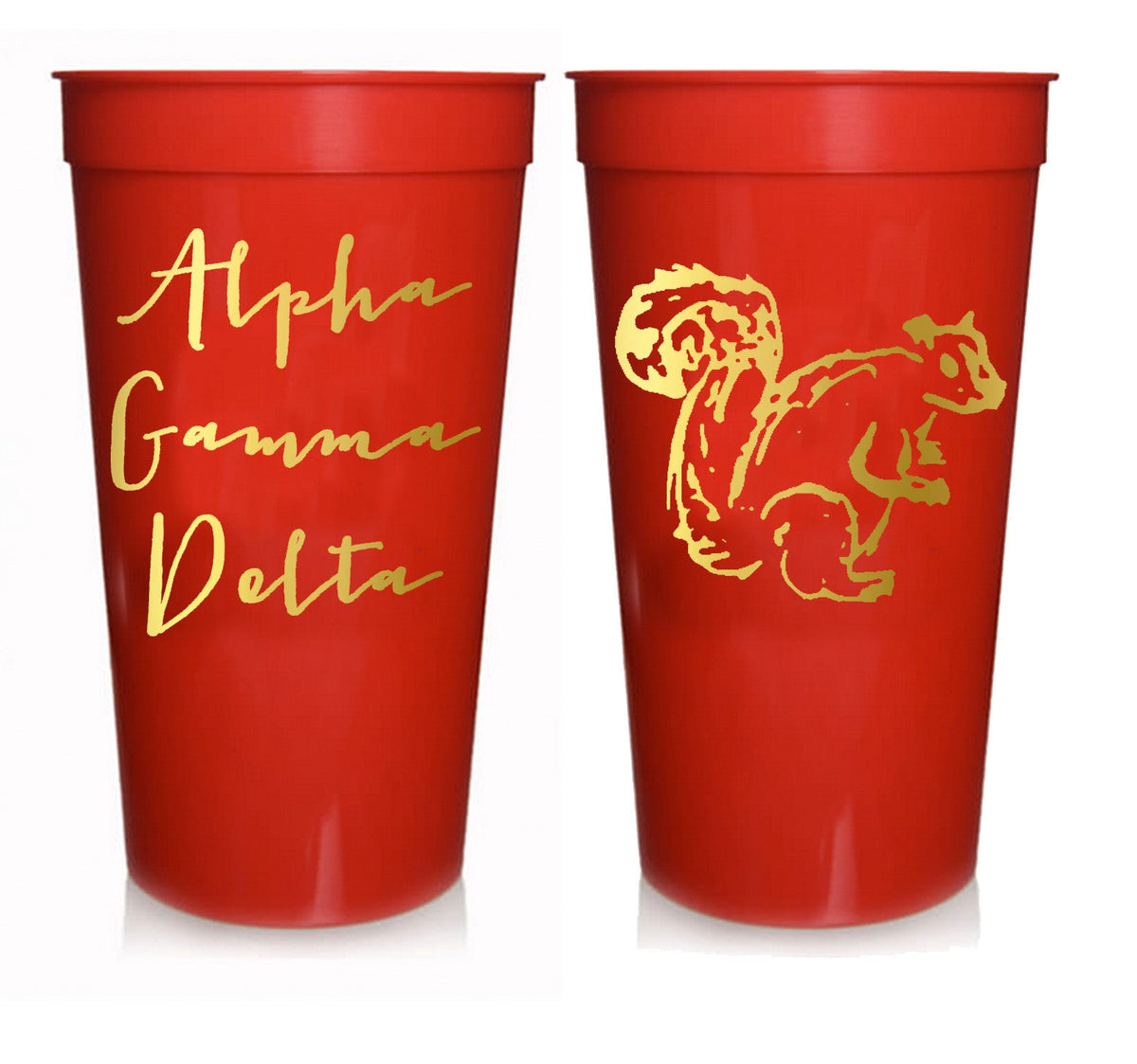 Alpha Gamma Delta Gold Foil Stadium Cup – Over The Moon Greek